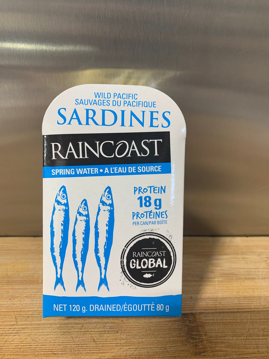 Raincoast Sardines (Wild Pacific) in Spring Water, 120g – Body Fuel Organics