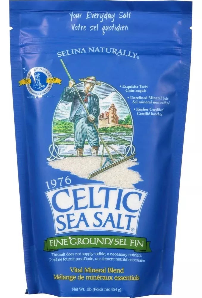 Selina Naturally 1976 Celtic Sea Salt, Fine Ground, 454g – Body Fuel ...