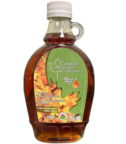 Canadian Heritage Organics, 100% Pure Maple Syrup, 250ml Dark Grade A ...