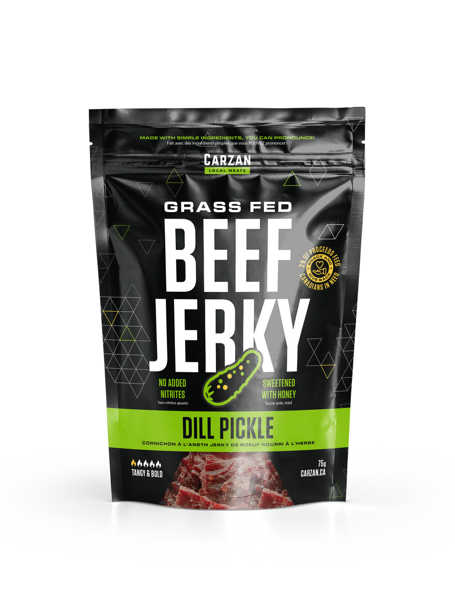 Carzan Grass Fed Beef Jerky Dill Pickle (75g) – Body Fuel Organics