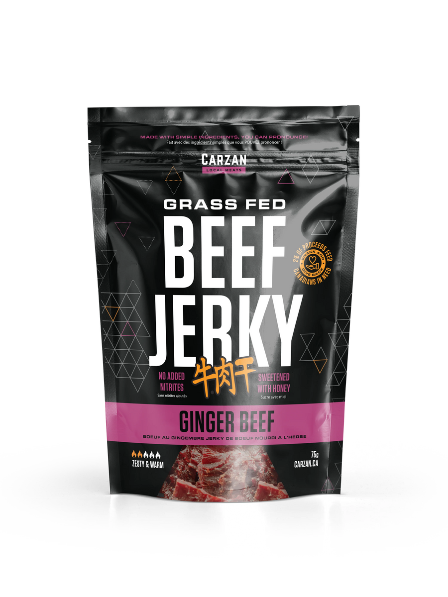 Carzan Grass Fed Beef Jerky Ginger Beef (75g) – Body Fuel Organics
