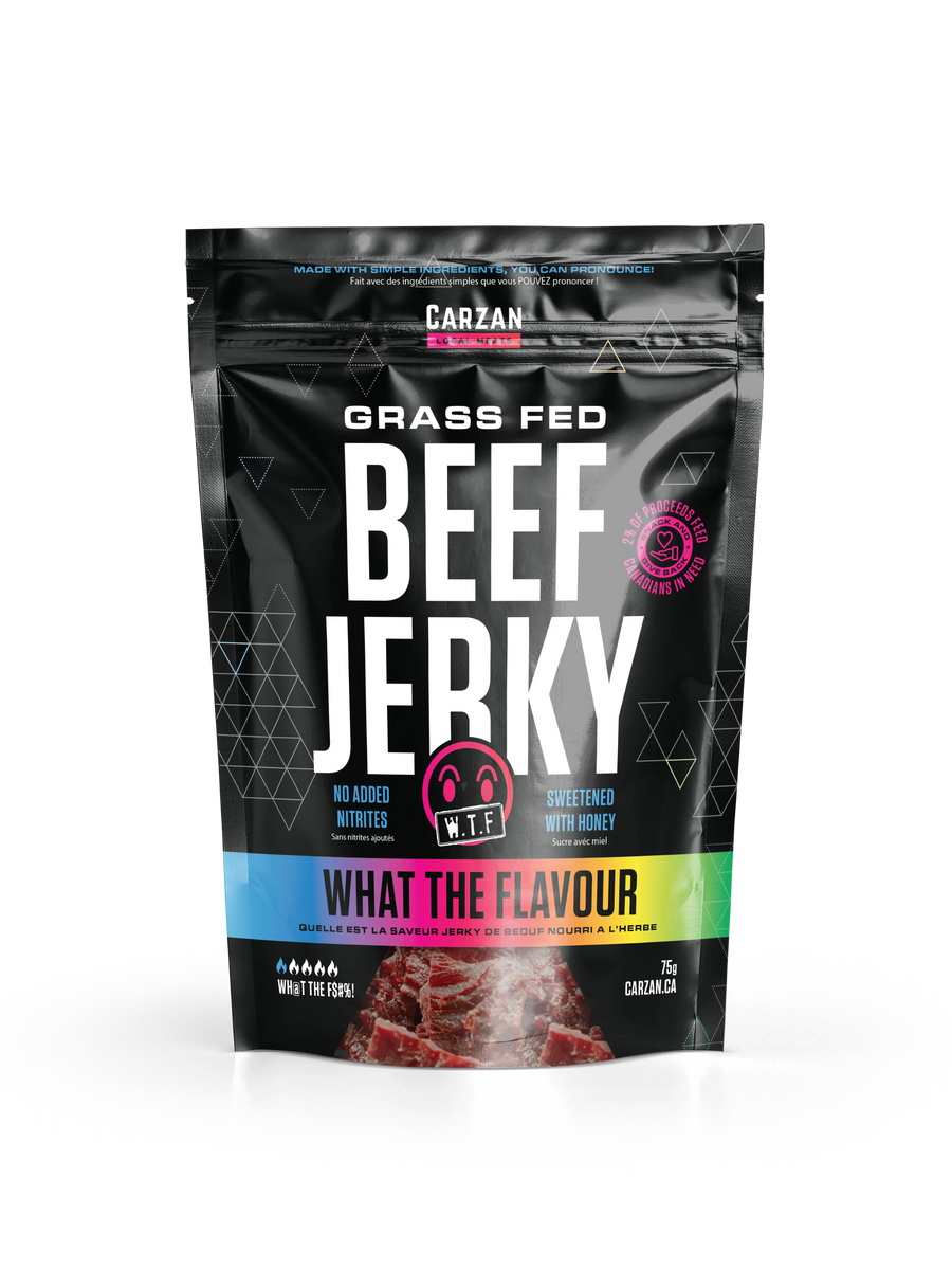 Carzan Grass Fed Beef Jerky What the Flavour (75g) – Body Fuel Organics