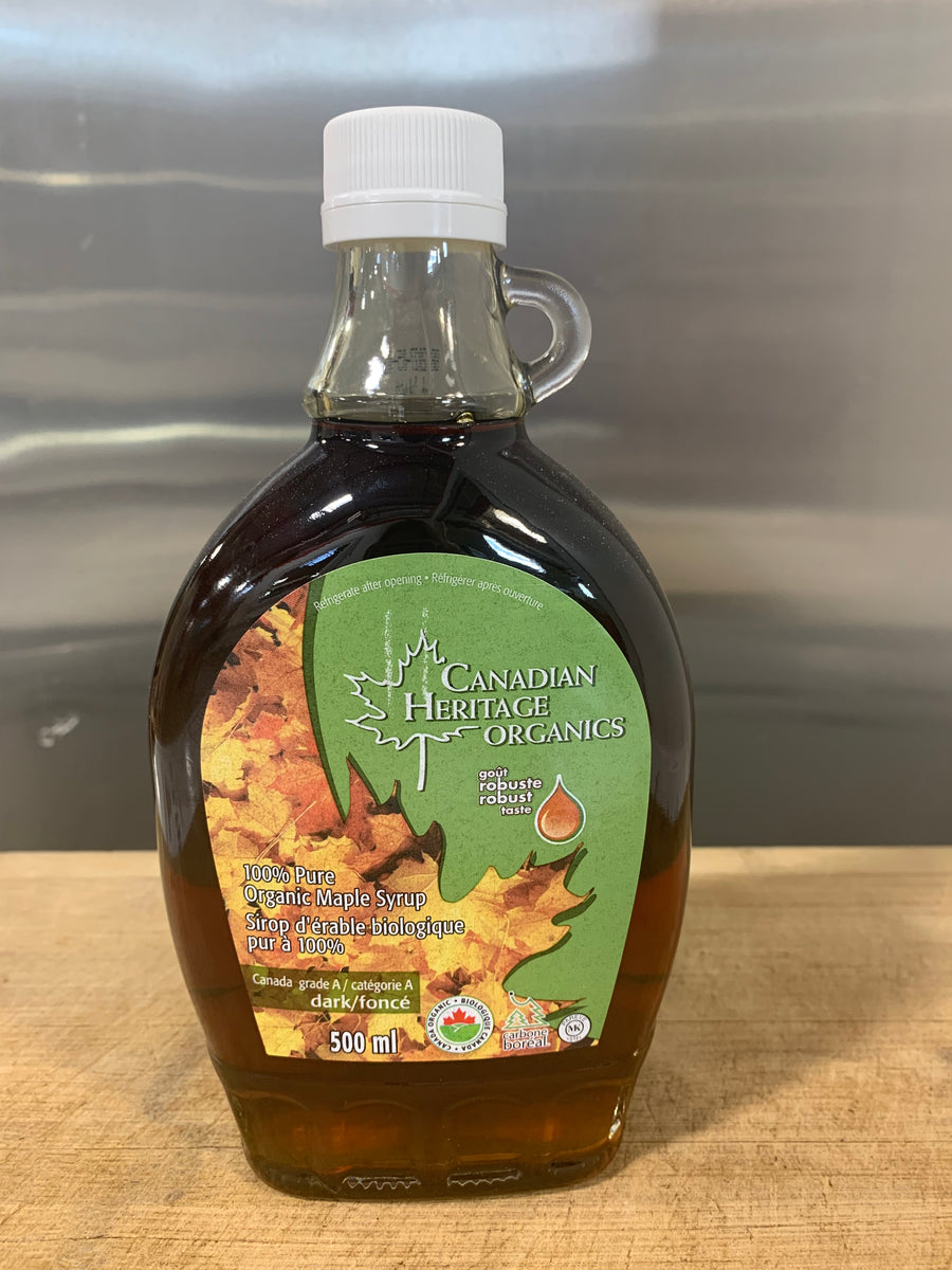 Canadian Heritage Organics, 100% Pure Maple Syrup, 500ml Dark Grade A ...