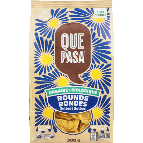 Que Pasa Salted Rounds Tortilla Chips (300g) – Body Fuel Organics