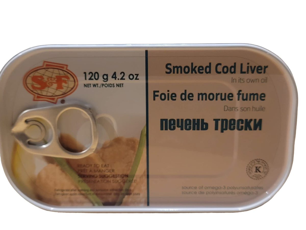 S&F Smoked Cod Liver (in it's own oil) (120g) – Body Fuel Organics
