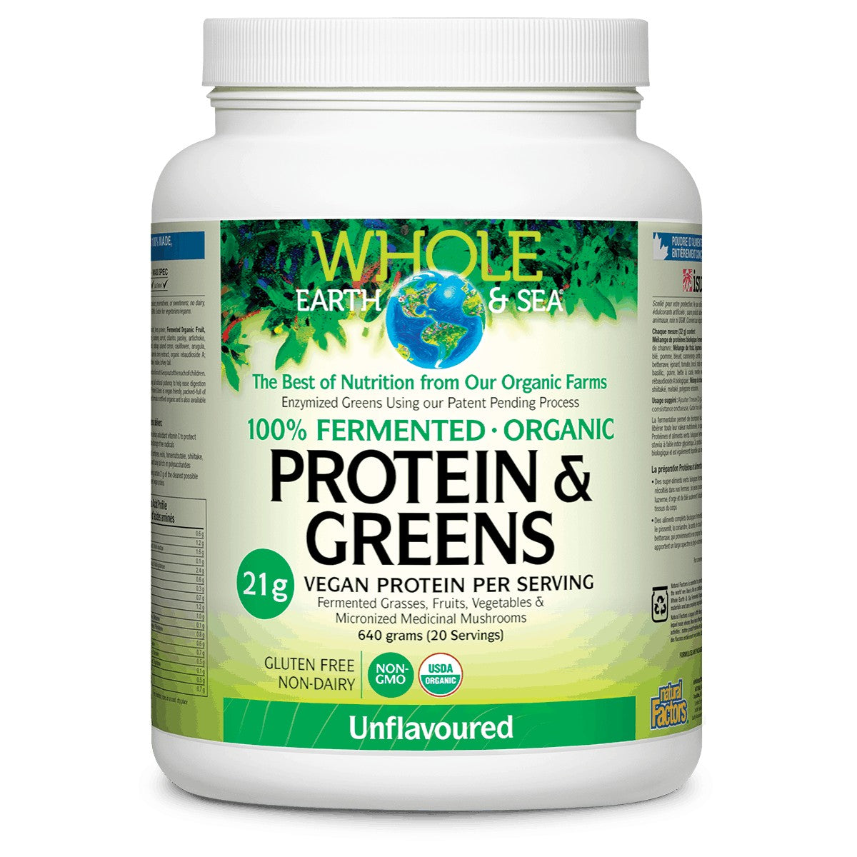 Whole Earth & Sea Organic Fermented Proteins and Greens, Unflavored, 6 ...
