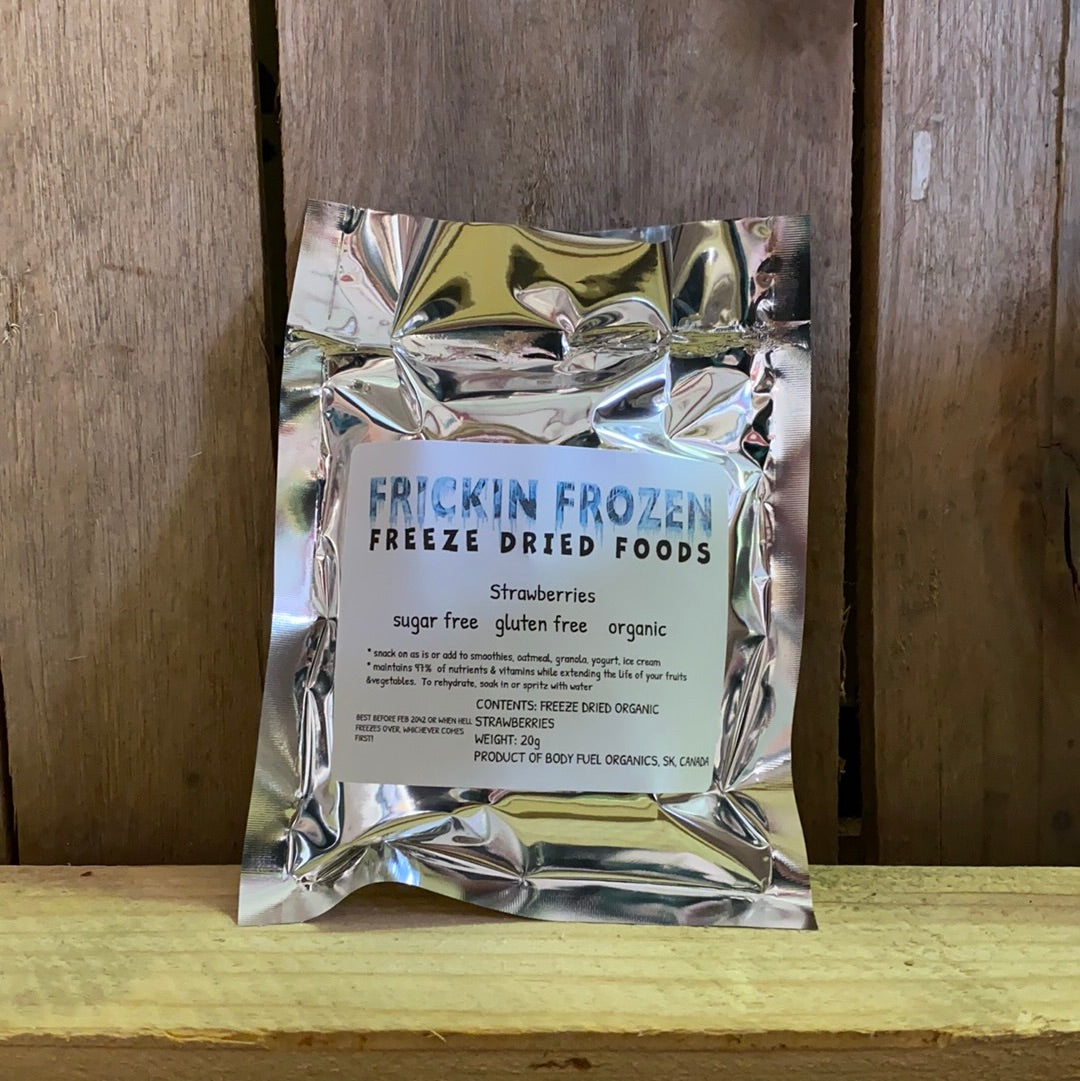 Frickin Frozen Freeze Dried Foods Strawberries (20g) – Body Fuel Organics