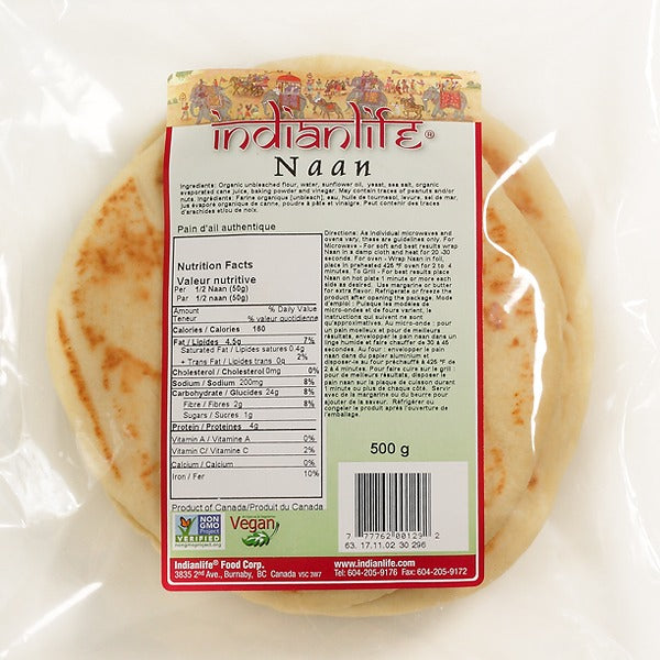 IndianLife Plain Naan Bread (500g) – Body Fuel Organics