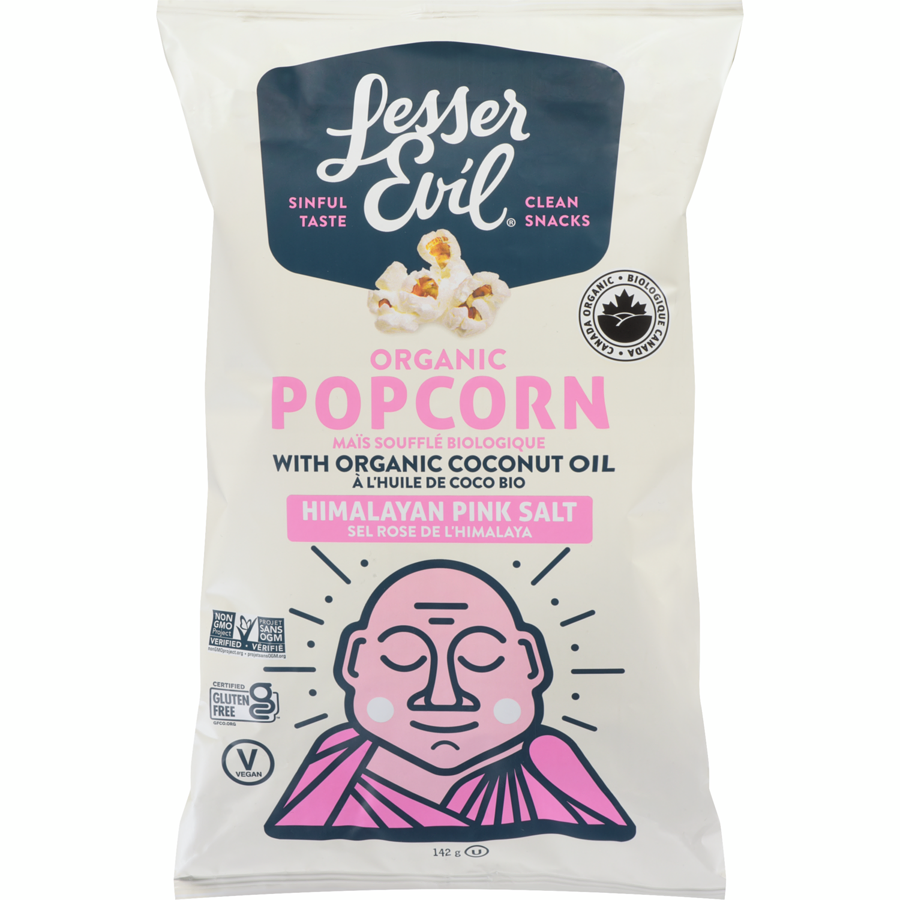 Lesser Evil Organic Popcorn Himalayan Pink Salt (142g) – Body Fuel Organics